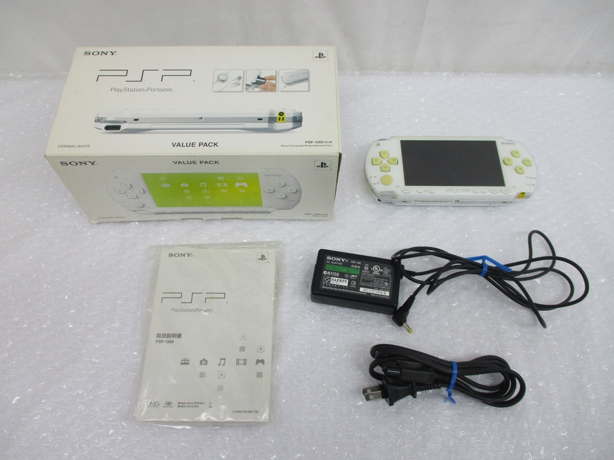 609P PSP VALUE PACK プレイステーション・ポータブル バリュー・パック セラミック・ホワイト PSP-1000KCW 本体 初期化済 SONY ソニー /【Buyee ...