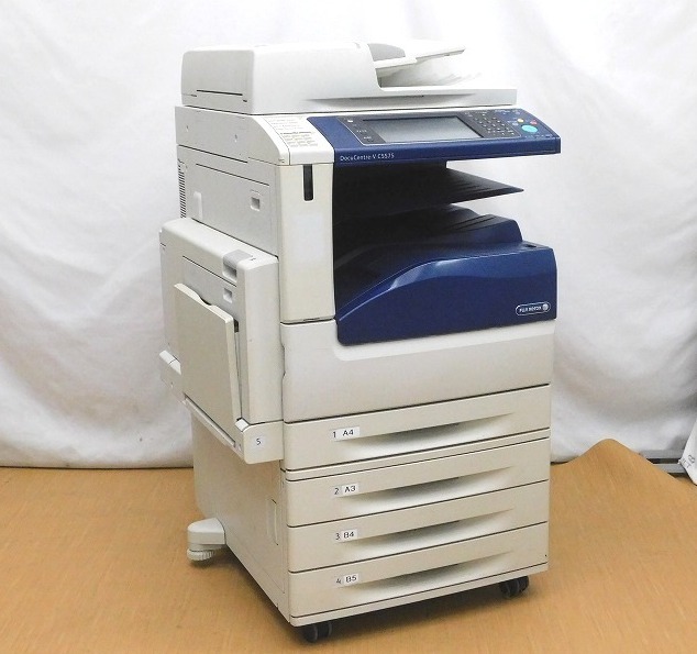 T735Tちょる☆FUJI Xerox 富士ゼロックス Docu Centre-V C5575 カラー複合機 コピー機 4段給紙 FAX プリンタ カウンター 408,438枚 現状品 ...