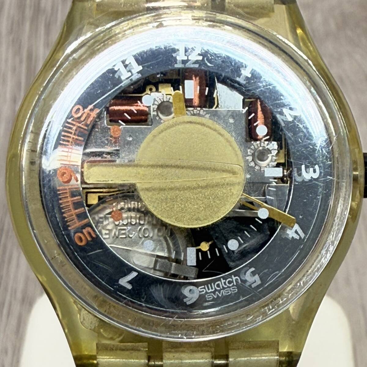 【YH-1261】中古品 SWATCH スウォッチ MusiCall ミュージカル SLZ107 アナログ クォーツ 腕時計 3針 スケルトン ...