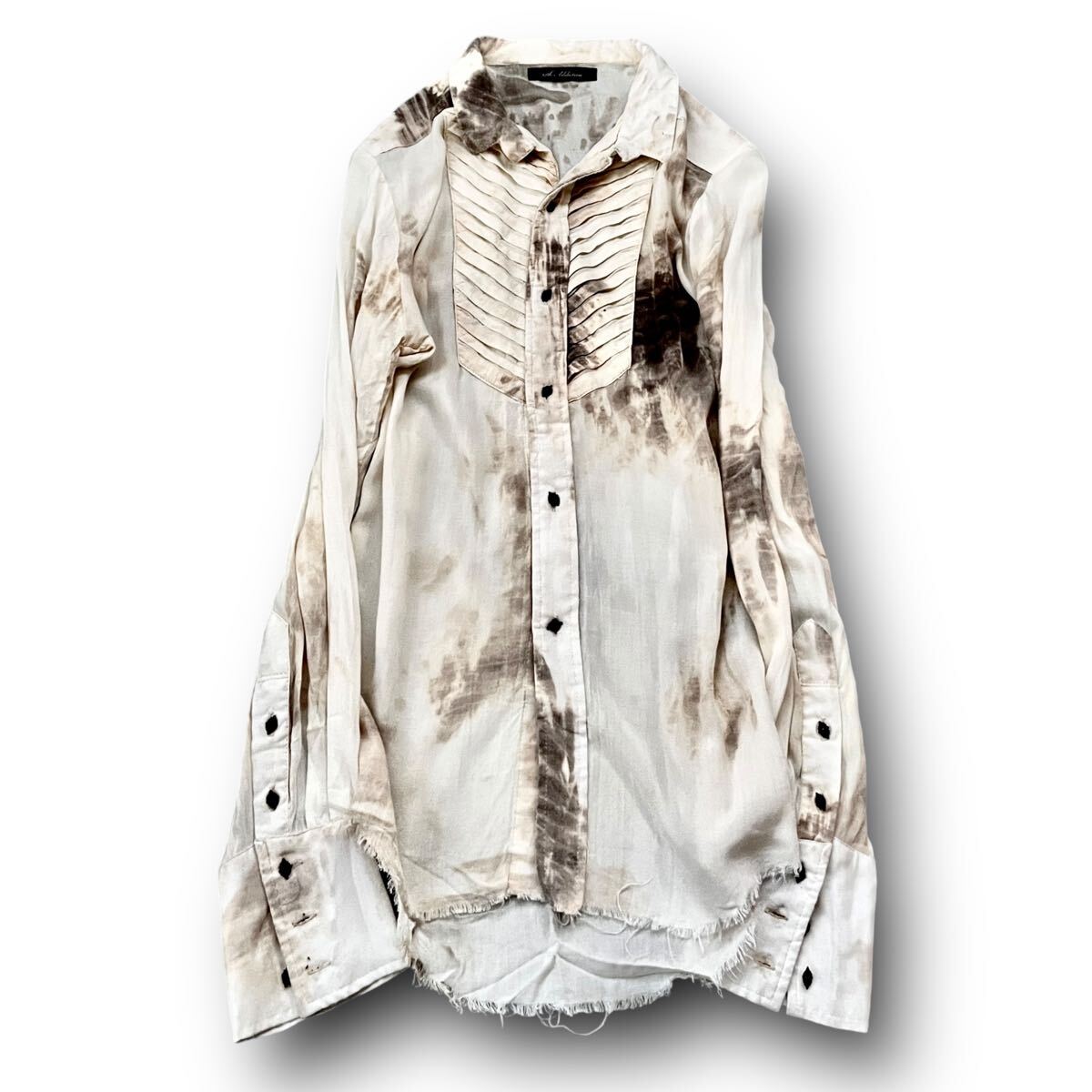 14th Addiction Unevenly Dyed Ruffle Shirt archive 14th addiction lgb L.G.B. 14th addiction KMRii ...