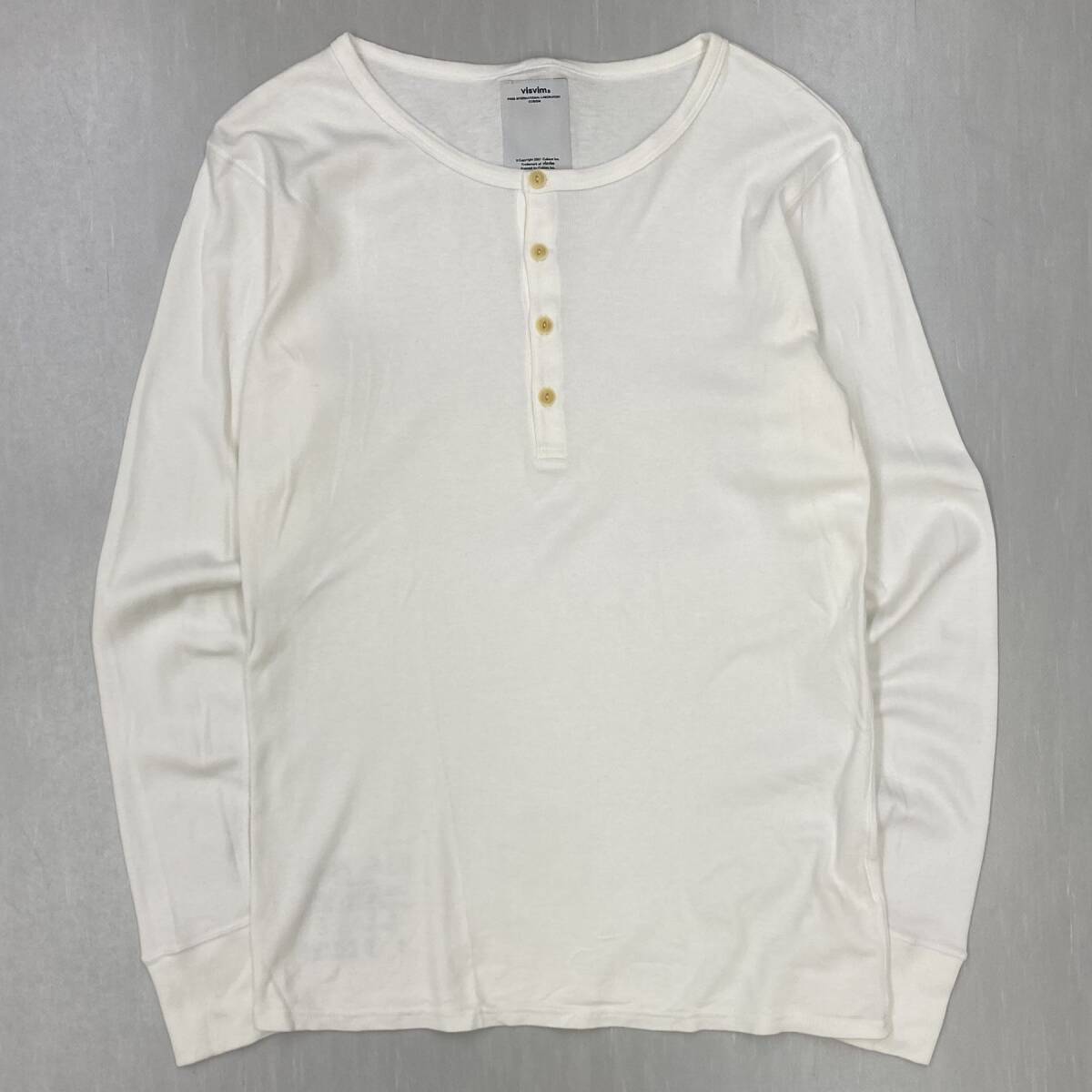 visvim ビズビム 12SS 0112105010076 HENLEY L/S TEE コットン ヘンリーネック 長袖 Tシャツ カットソー ロンT ホワイト 1 中村ヒロキ FIL ...