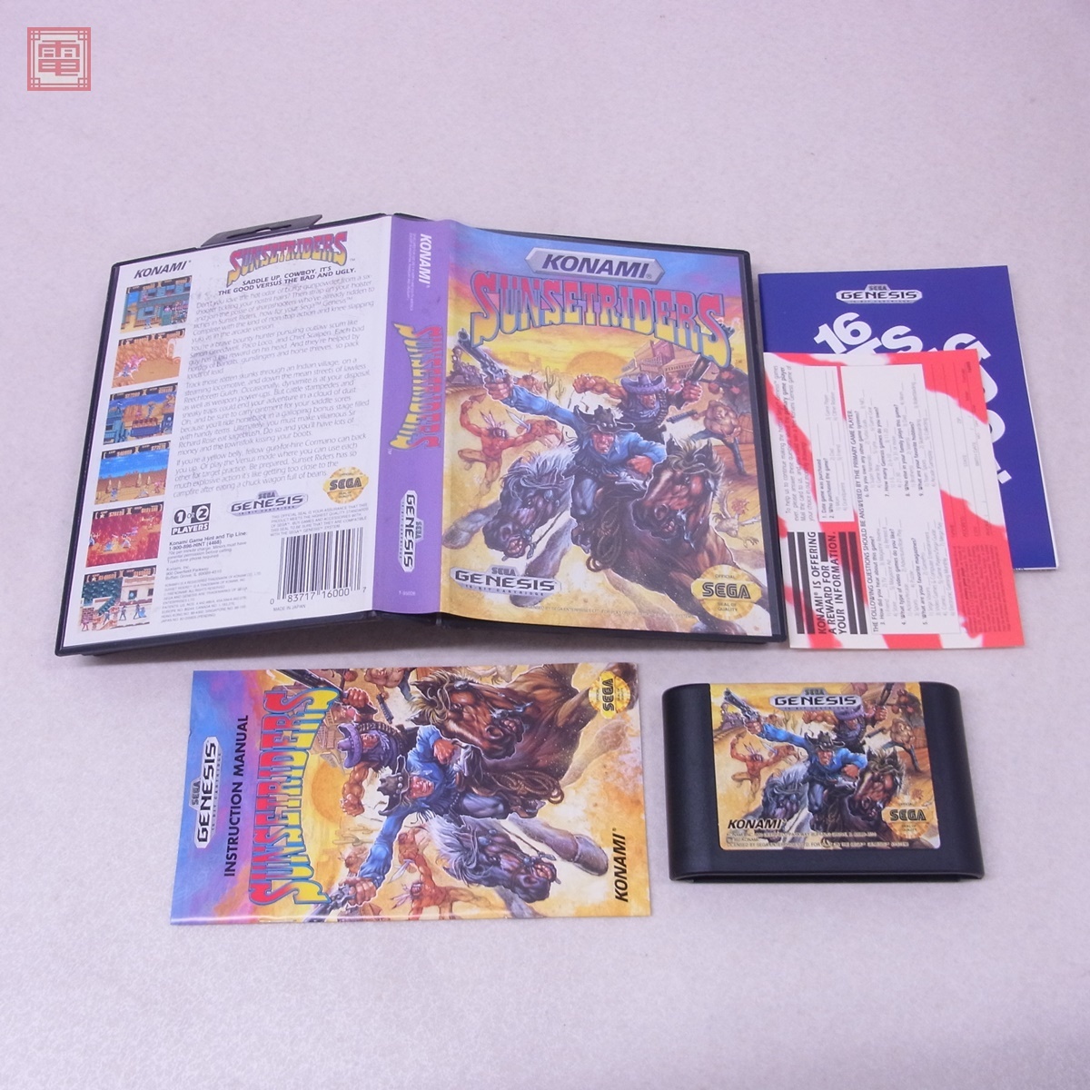 動作保証品 MD メガドライブ GENESIS 海外版 サンセットライダーズ SUNSETRIDERS コナミ セガ KONAMI SEGA 箱説付【10 /【Buyee】 Buyee ...