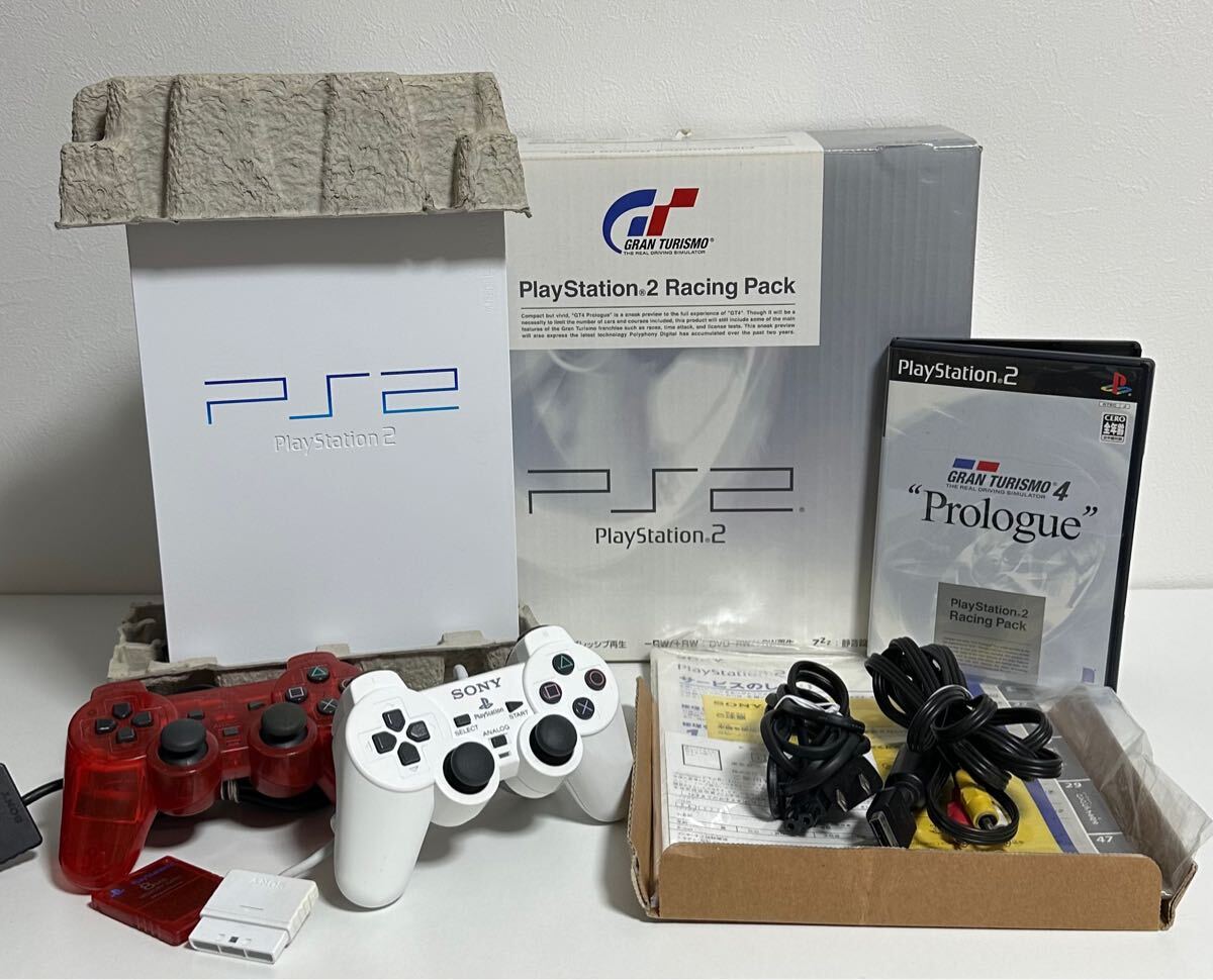 (4)★動作確認済★ PlayStation 2 PS2 本体 SONY PS2 PlayStation 2 パール ホワイト SCPH-55000 GT ソニー GT CWソニー ソニーコン ...