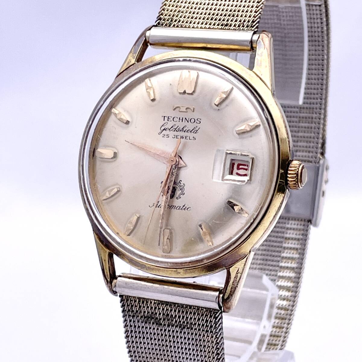 TECHNOS テクノス GOLDSHIELD ゴールドシールド 1745 腕時計 メンズ ウォッチ 自動巻き 機械式 デイト ...