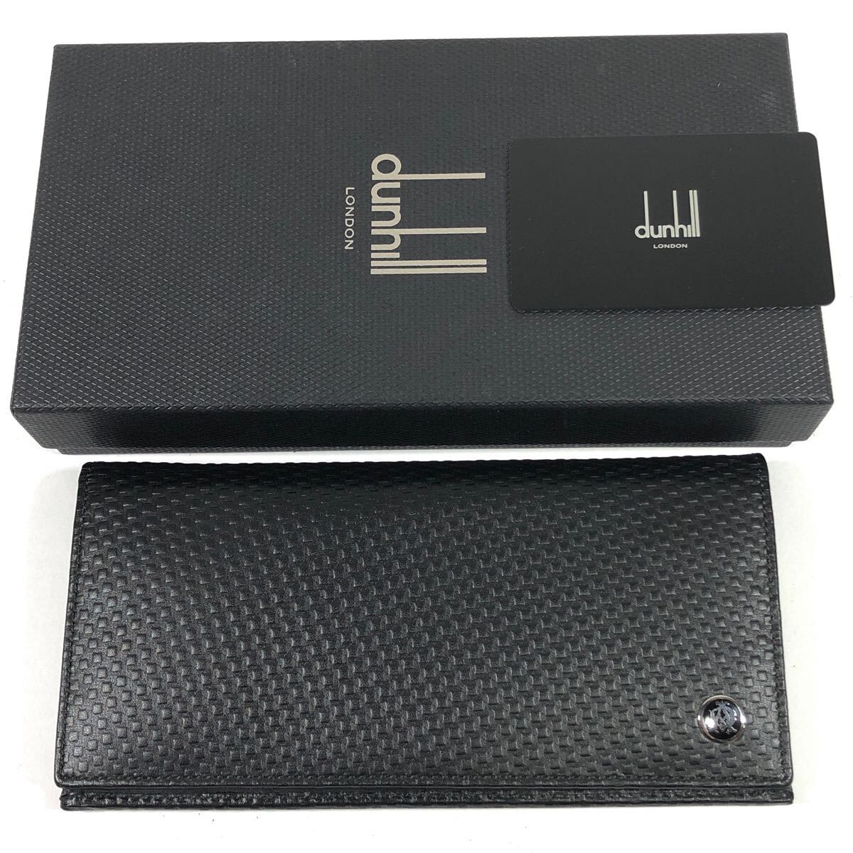 未使用品【ダンヒル】基準内 dunhill 長財布 ロゴ金具 小銭入れ有り 黒色系 本革 レザー 男性用 メンズ 箱付き /【Buyee ...