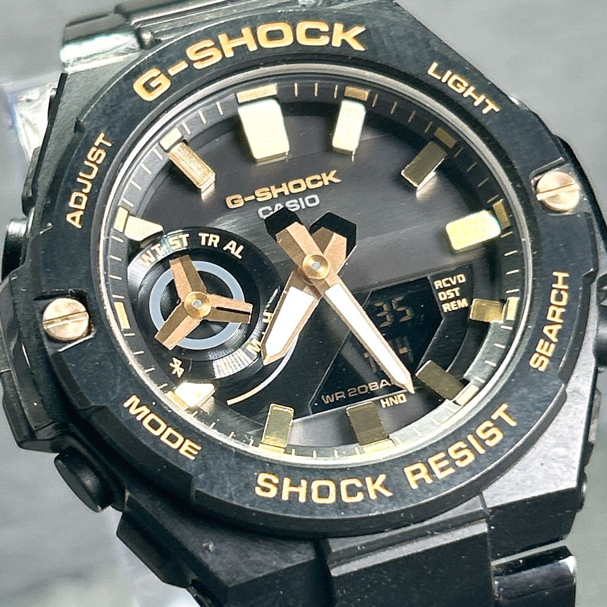 美品 CASIO G-SHOCK カシオ Gショック G-STEEL Gスチール GST-B500BD-1A9JF 腕時計 タフソーラー アナログ デジタル カレンダー Bluetooth ...