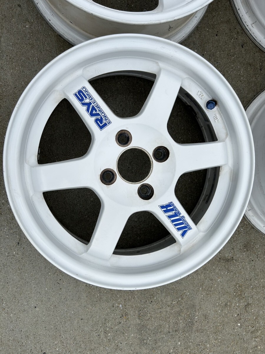 希少 RAYS TE37 5.5j +35 15インチ 15inch PCD100 4穴 4H エアー漏れ無し コペン アルトワークス ロードスター N-ONE エッセ ESSE ...