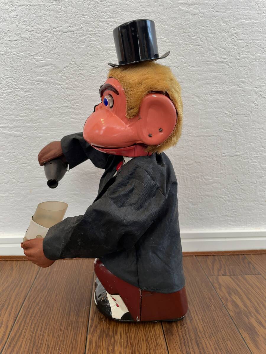 ★絶版★希少★超激レア★LINE MAR TOYS★JOCKO DRINKING MONKEY★動作OK★乾電池式★ブリキ★当時物★ビンテージ ...
