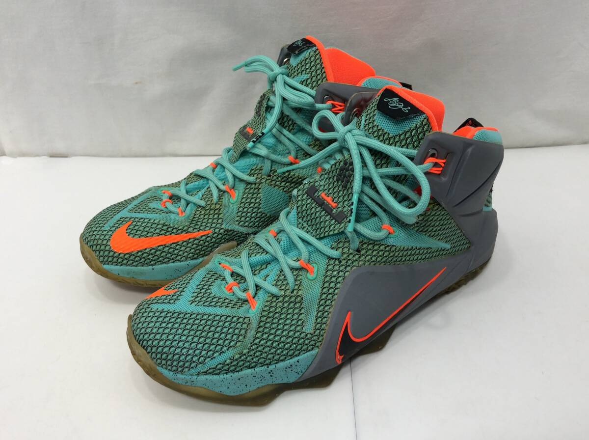 観賞用 ジャンク Nike レブロン12 ハイパーターコイズ バスケットシューズ スニーカー メンズ 28.5cm 684593-301 ...