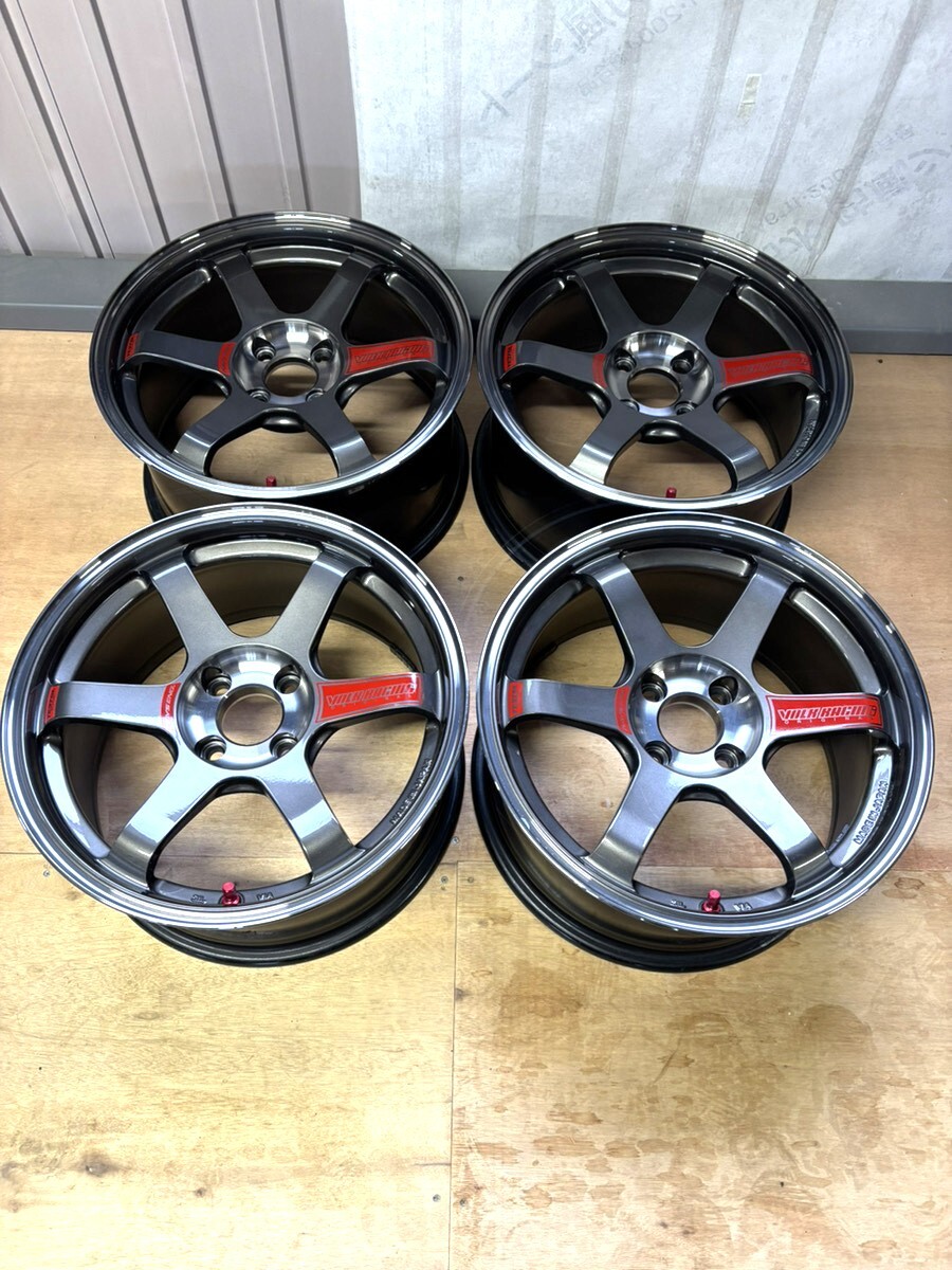 ☆美品☆RAYS VOLK RACING TE37 SONIC SL★16-8J/+24★16-8J+34 100-4H★ロードスター.カローラ.スイフト.ノート.ヤリス.アクア等 ボルク ...