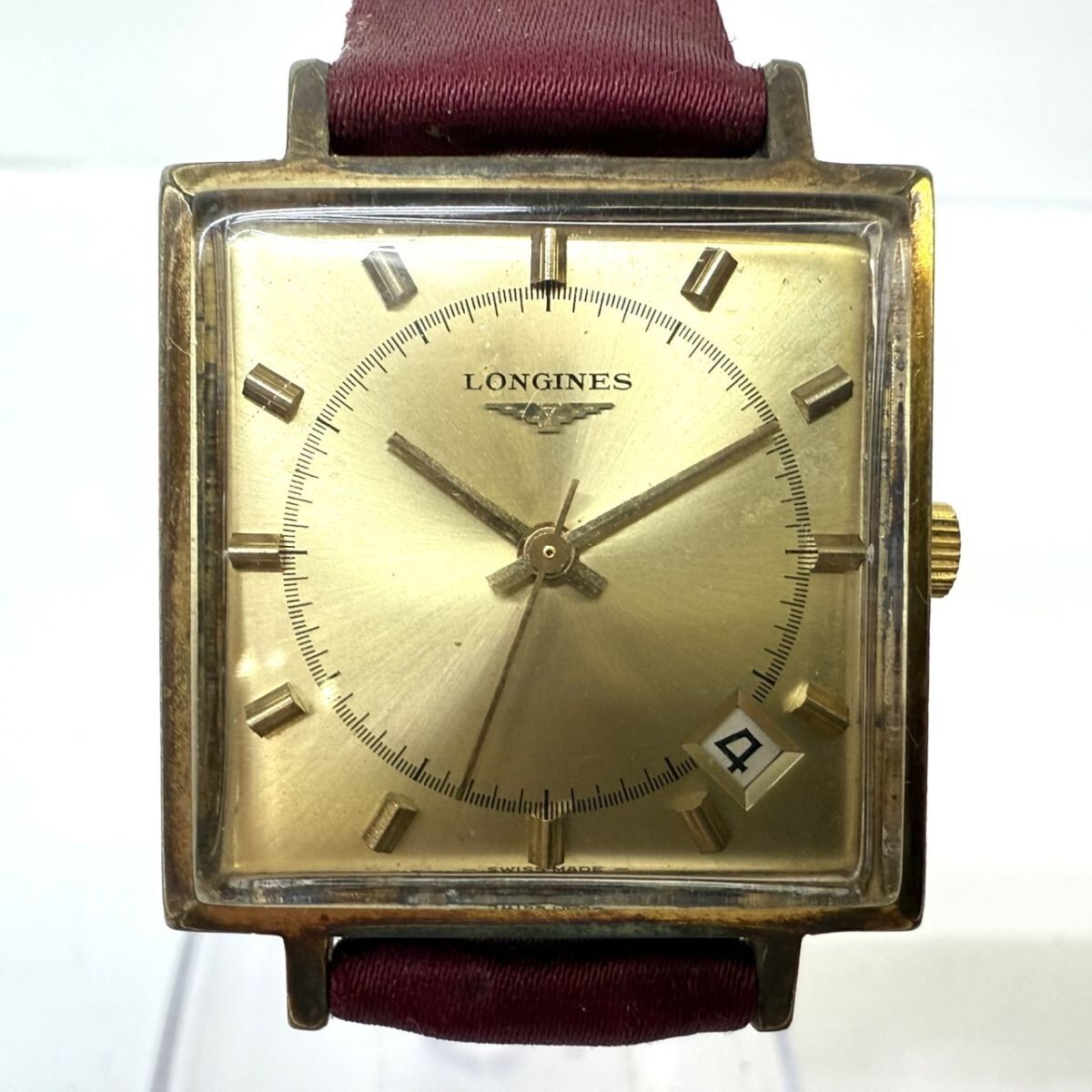 L848-W6-2038 LONGINES ロンジン デイト スクエア レディース 腕時計 手巻き 稼働 アンティーク /【Buyee ...