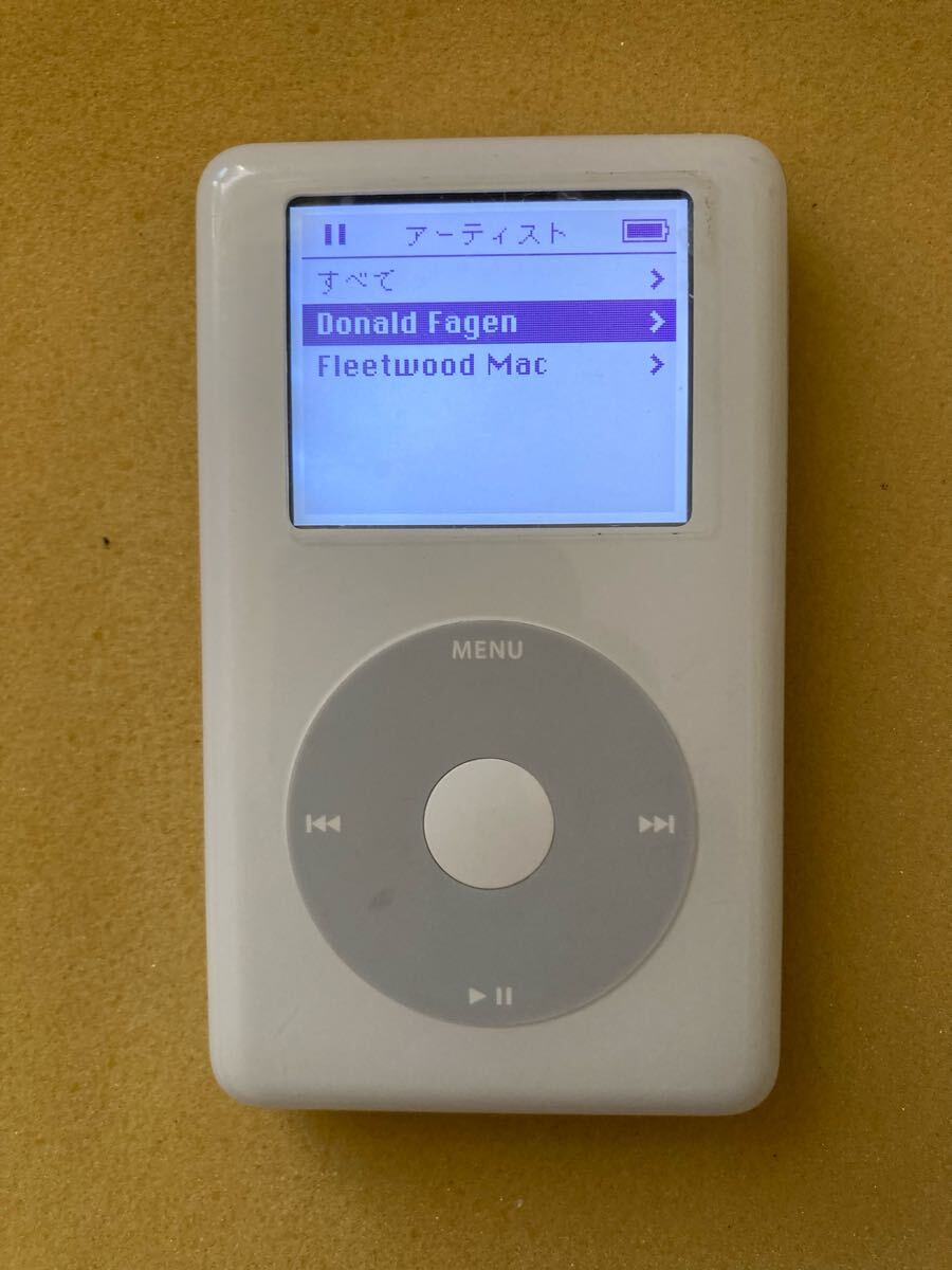 iPod 第4世代 (classic) HDD20 GB A1059 モノクロ液晶 初期化iTunes動作動作確認済み 本体のみ ...