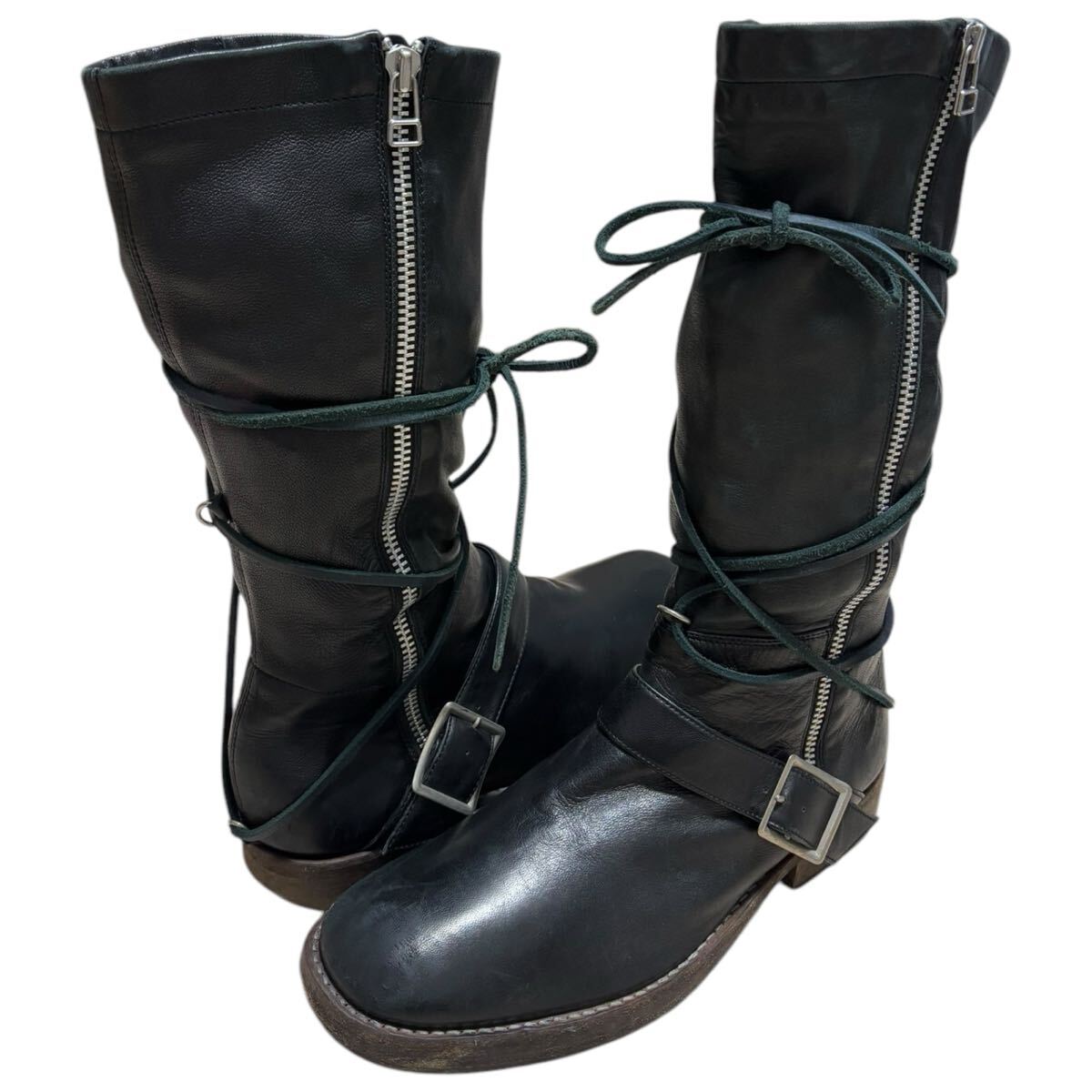 05AW UNDERCOVER Arts&Crafts期 string wrapping side zip engineer boots ...