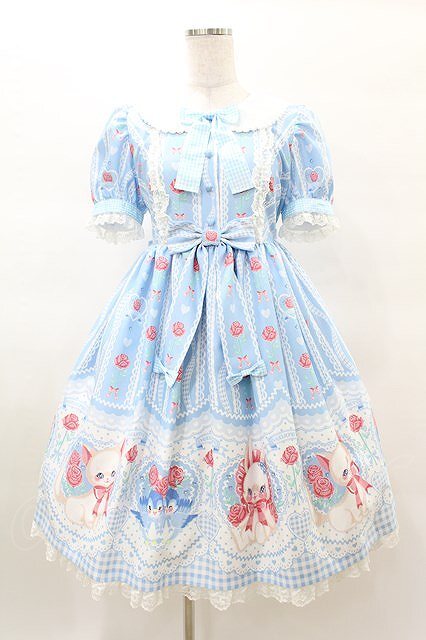 Angelic Pretty / Be My Valentineワンピース Free サックス H-25-03-16-024-AP-OP-NS ...