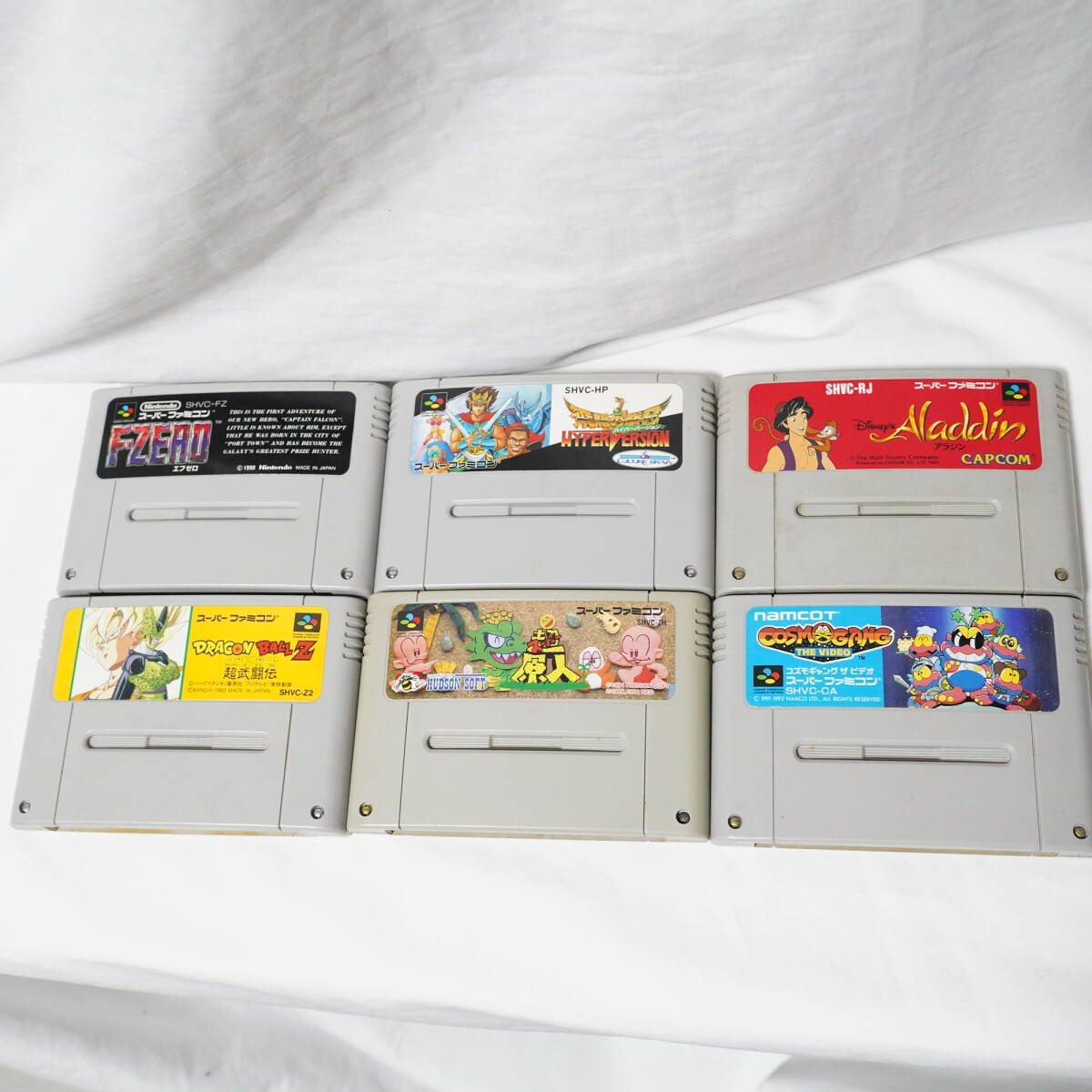 SFCソフト まとめ6本セット F-zero / Super Genjin / Aladdin / Dragon Ball Z / Cosmo ...