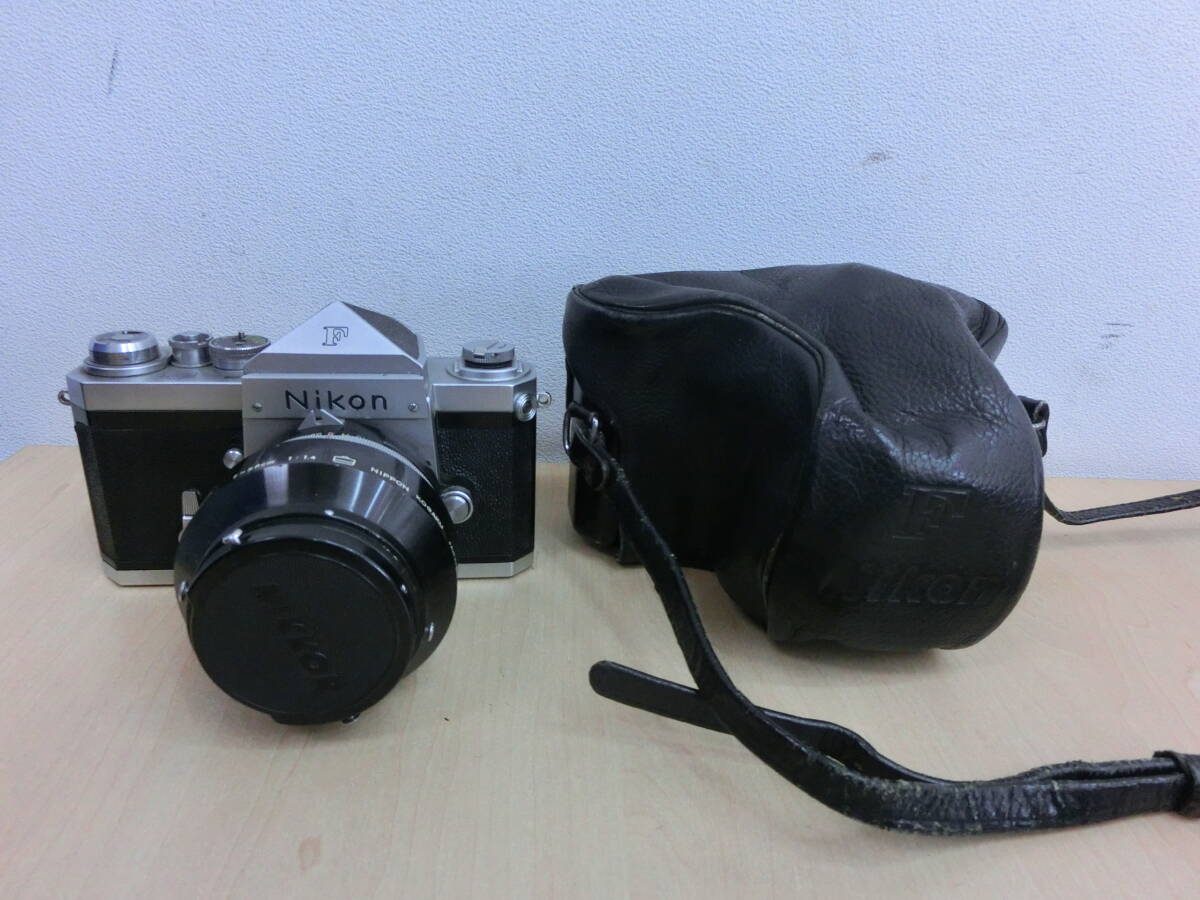 Ay-47 Nikon F アイレベル 一眼レフカメラ フィルムカメラ ボディ + NIKKOR-S Auto 5.8cm F1.4 レンズ ...