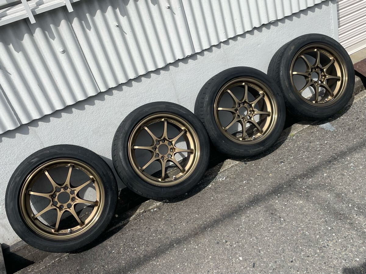 CE28N 7J +35 PCD100 4H 15インチ RAYZ VOLK RACING 中古4本 195/50R15タイヤ付 レイズ ボルクレーシング CE28 TE37 鍛造 送料無料 ...
