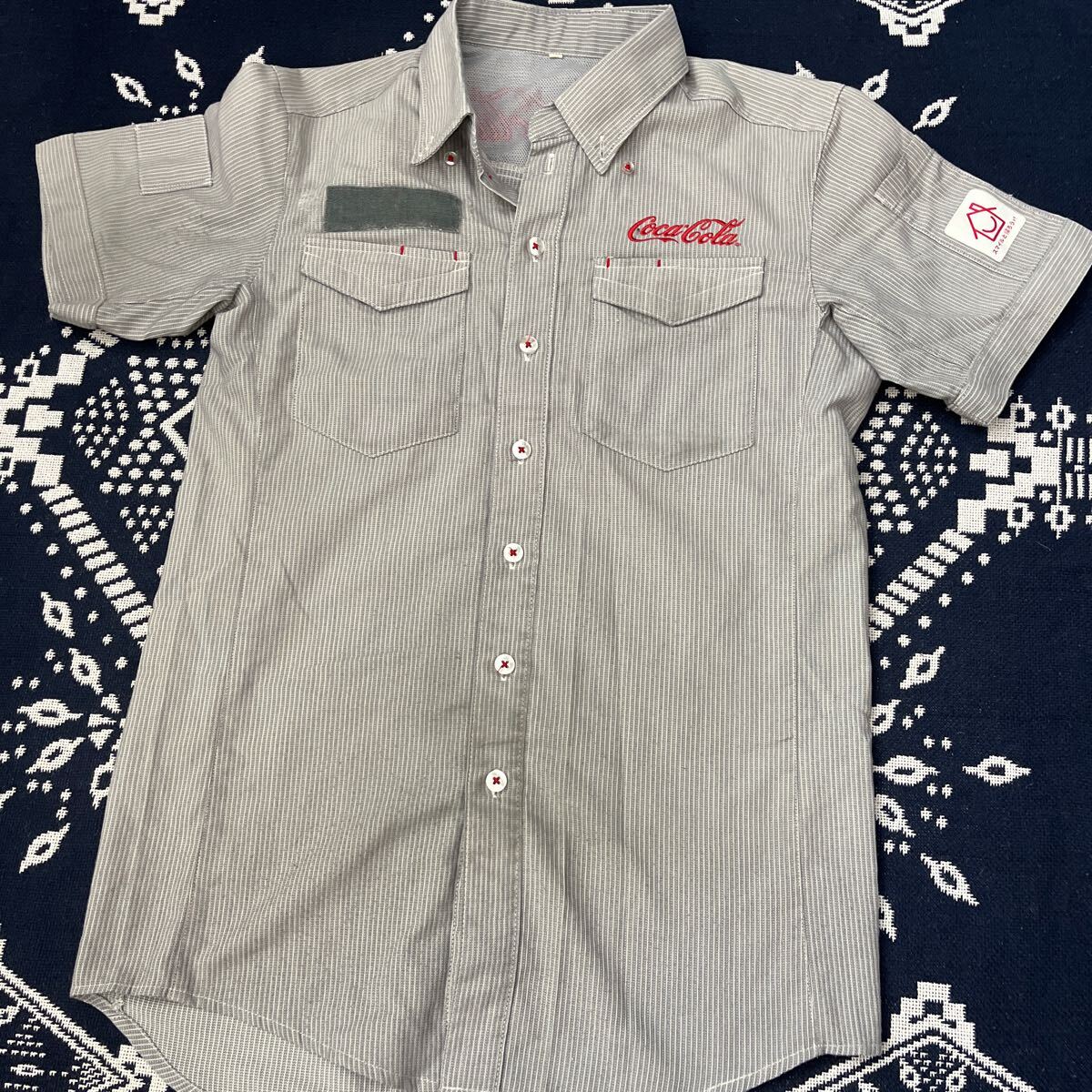 ss513 コカコーラ ワークシャツ 実物 非売品 DyDo ダイドー スマイルと帰ろう！ ストライプ 速乾 メッシュ 自販機 /【Buyee ...