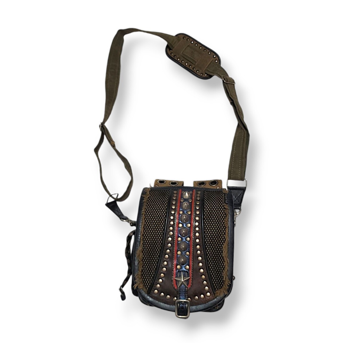 00s kmrii STUDS CROSSBODY BAG ケムリ ショルダー ボディ バッグ 90s archive vintage ifsixwasnine lgb l.g.b 14th ...