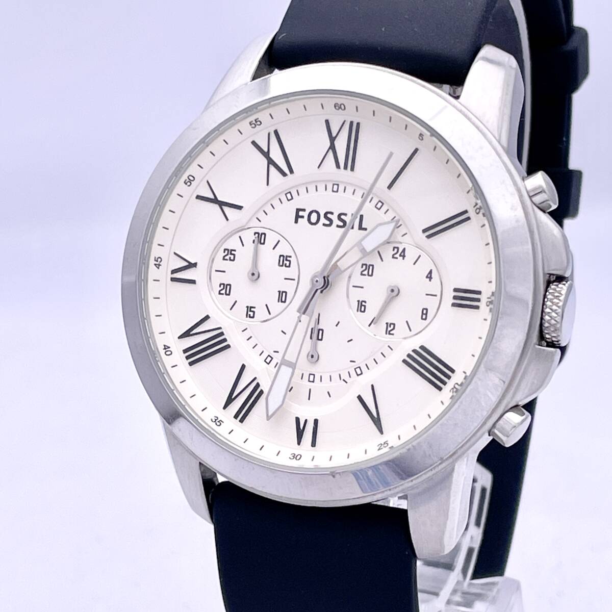 FOSSIL フォッシル FS4735 腕時計 メンズ ウォッチ クォーツ quartz クロノグラフ ホワイトフェイス 銀 シルバー P2717 /【Buyee】 Buyee ...