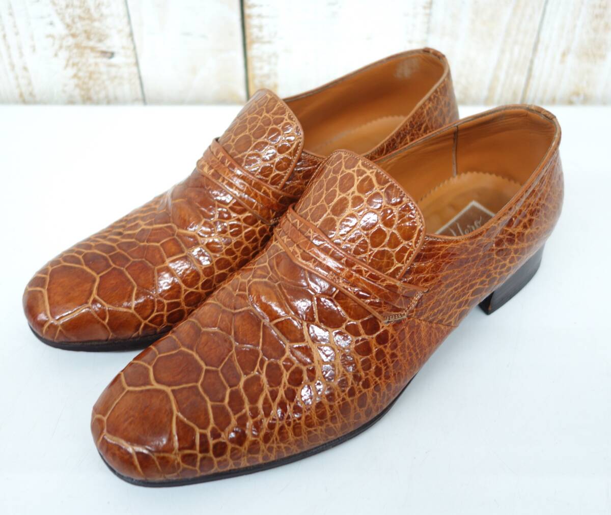 最高級紳士靴 ドレスカジュアル ＊Dan Hero＊高級タートルレザー 亀革 ＊紳士靴 ヴァンプローファー スリッポン 革底 9 /【Buyee】 Buyee - Japanese Proxy ...