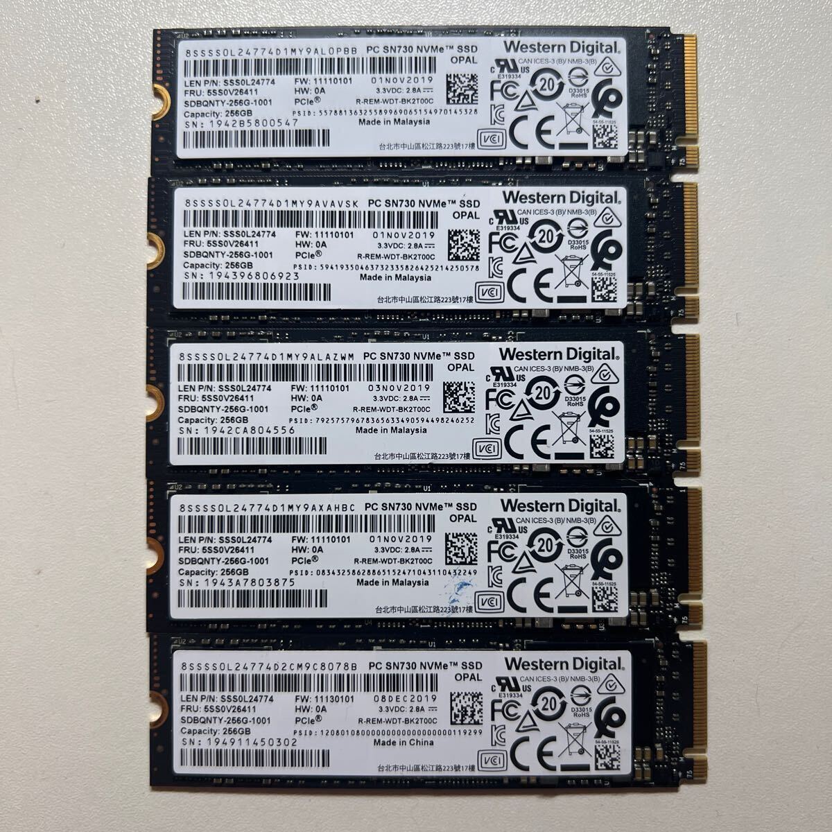 1円 スタート/Western Digital PC SN730/256GB/NVMe SSD M.2 2280/256GB/5枚セット /【Buyee】 Buyee - Japanese ...