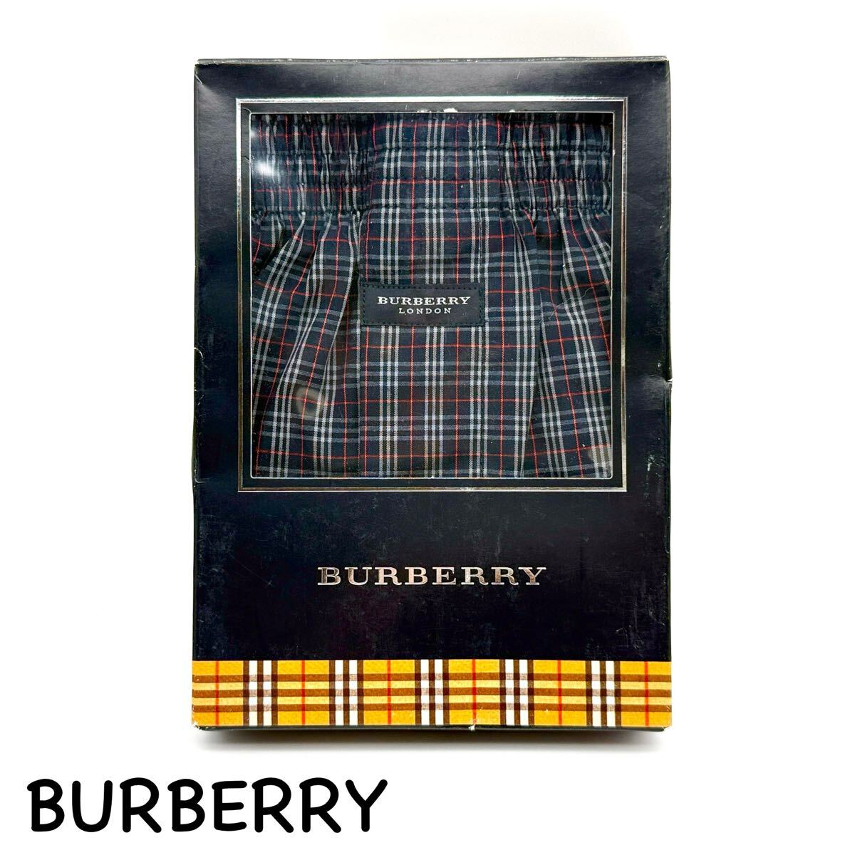BURBERRY｜バーバリー トランクス M 未使用品【アクティ】ノバチェック ネイビー/紺 下着 綿100% メンズ/紳士 チェック柄 ...
