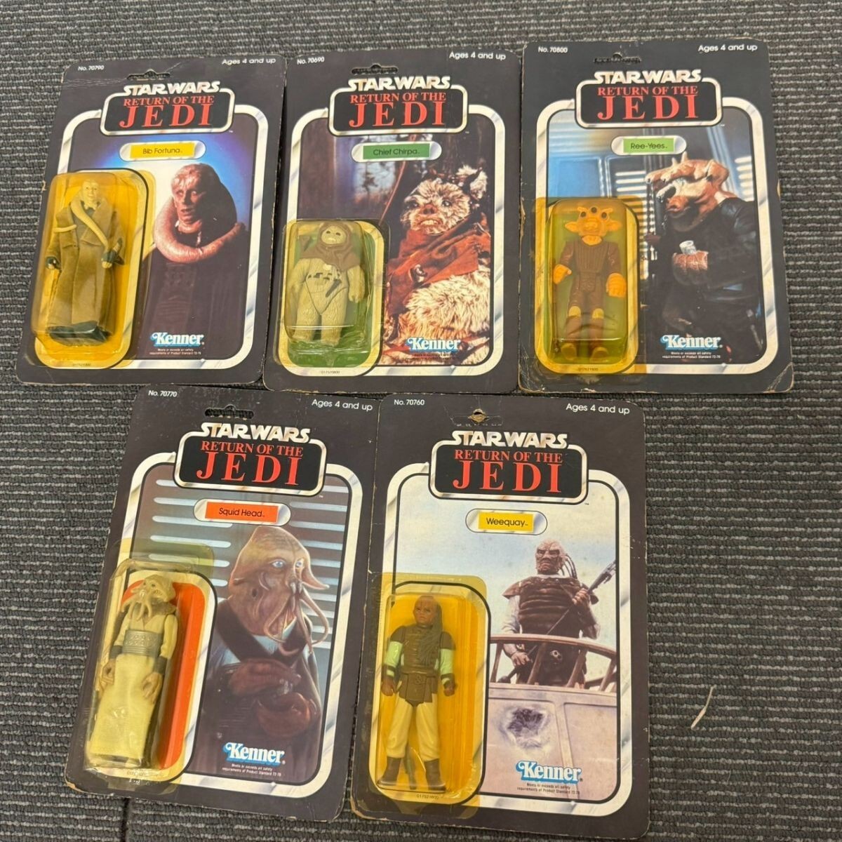 P454-K32-5742 Kenner STAR WARS RETURN OF THE JEDI ケナー スターウォーズ フィギュア 5点セット 未開封 Weequay Ree-Yees 他 ...