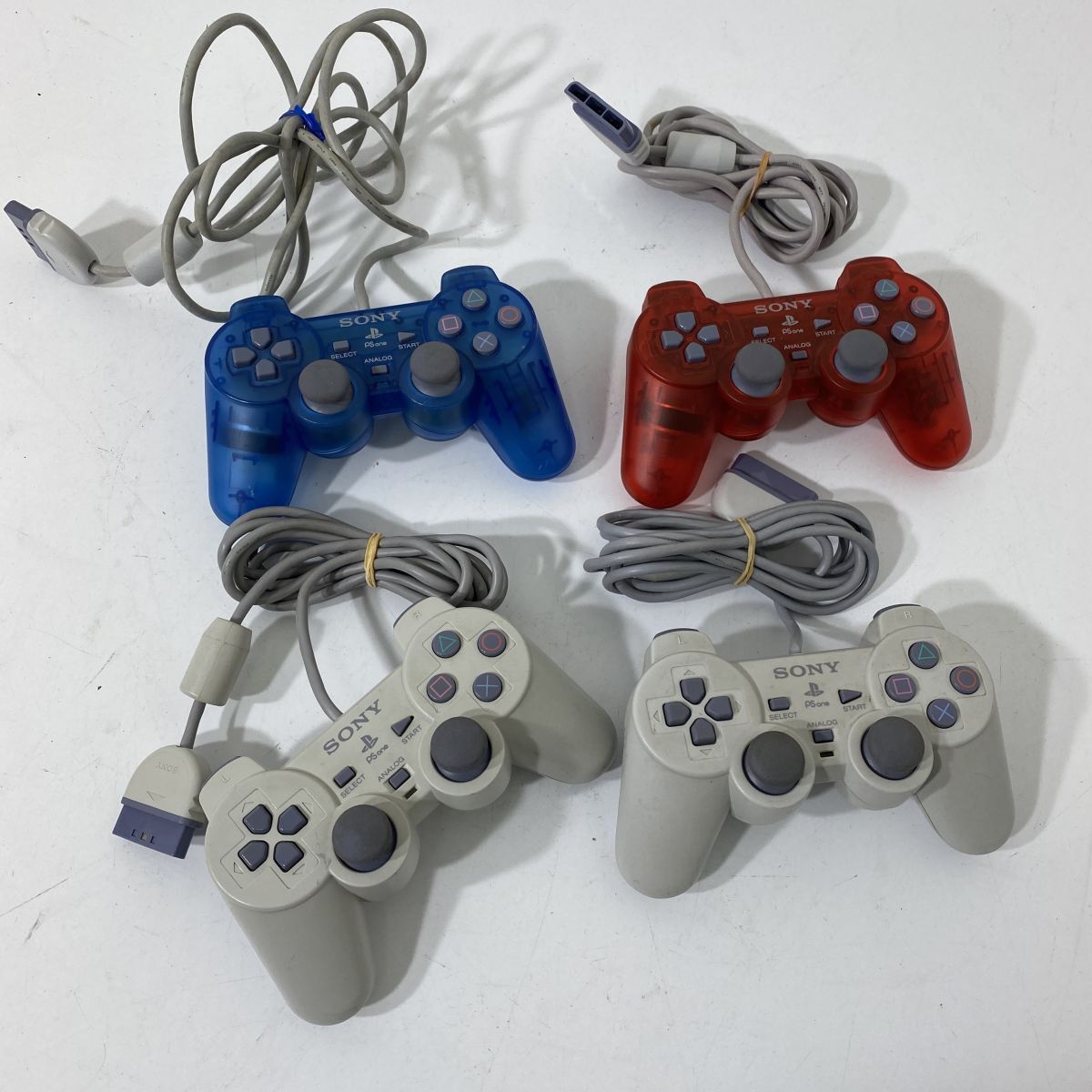 動作確認済み SONY 純正 PlayStation one PS one コントローラー スケルトン ブルー レッド SCPH-110 4点 ...