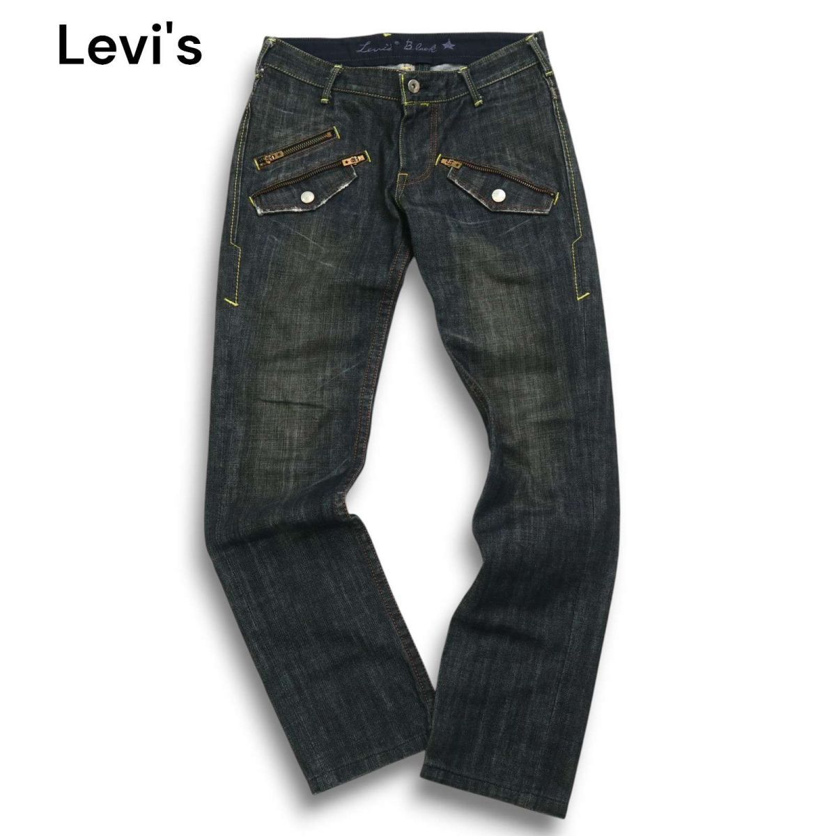 廃盤★Levi's Black リーバイス BK523-000706 通年 ダメージ加工★ スリム ストレート デニム パンツ ジーンズ Sz.29 メンズ C5B00930_3#R ...