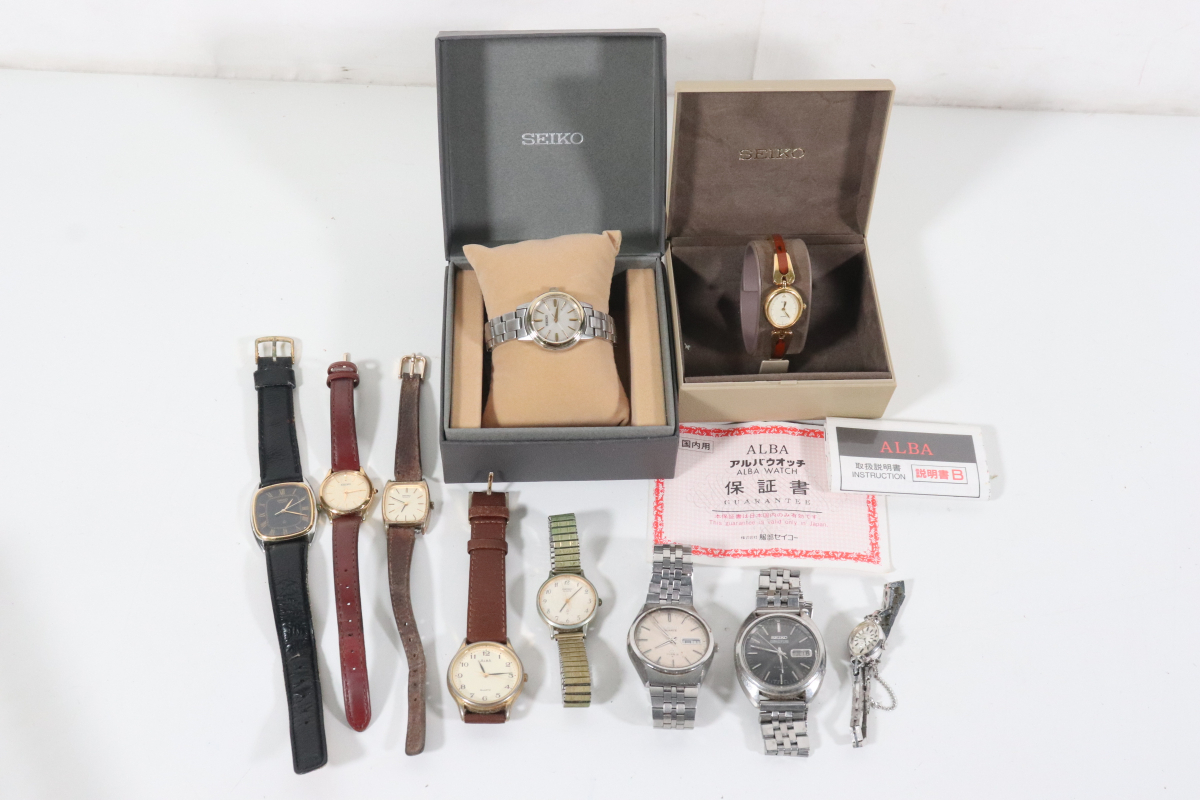 SEIKO 腕時計 10点まとめ セイコー ALBA QUARTZ SOLAR SACTUS 6431-5020 4J41-0AM0_GJL ...