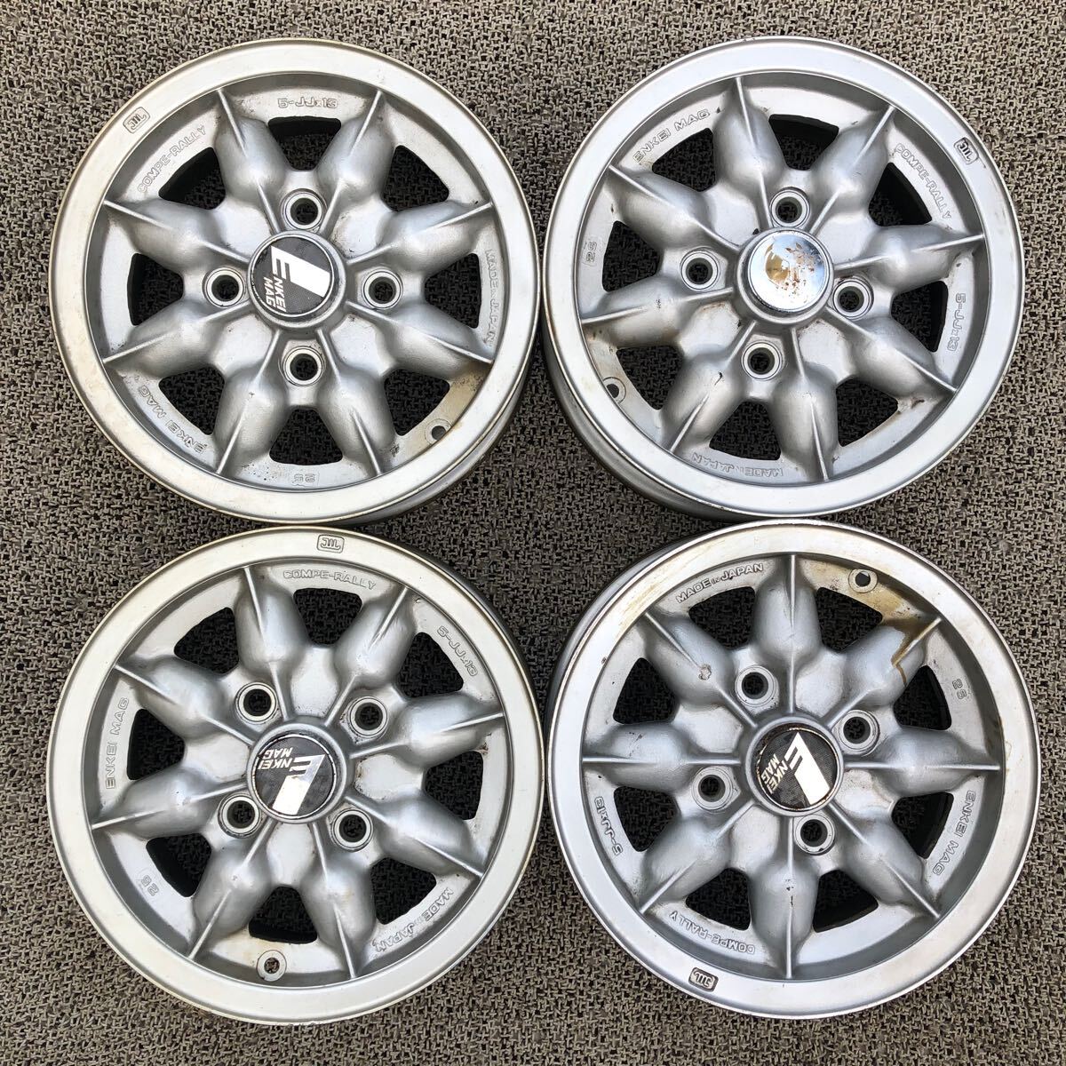 MG005-504 希少 COMPE-RALLY コンペ ラリーENKEI MAG 13インチ 5J +25 PCD120 4H 旧車 ...