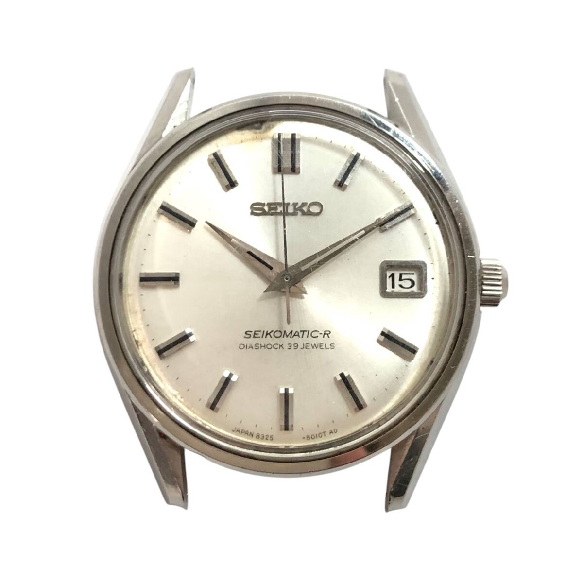 ＊SEIKO セイコーマチックR 8325-8000 39石 デイト 自動巻 メンズ 腕時計 イルカマーク シルバーカラー ...