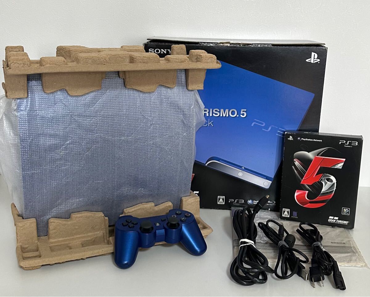 (7) ★動作確認済み★ SONY PlayStation 3 160GB チタニウムブルー CECH-2500A GT コントローラー ...