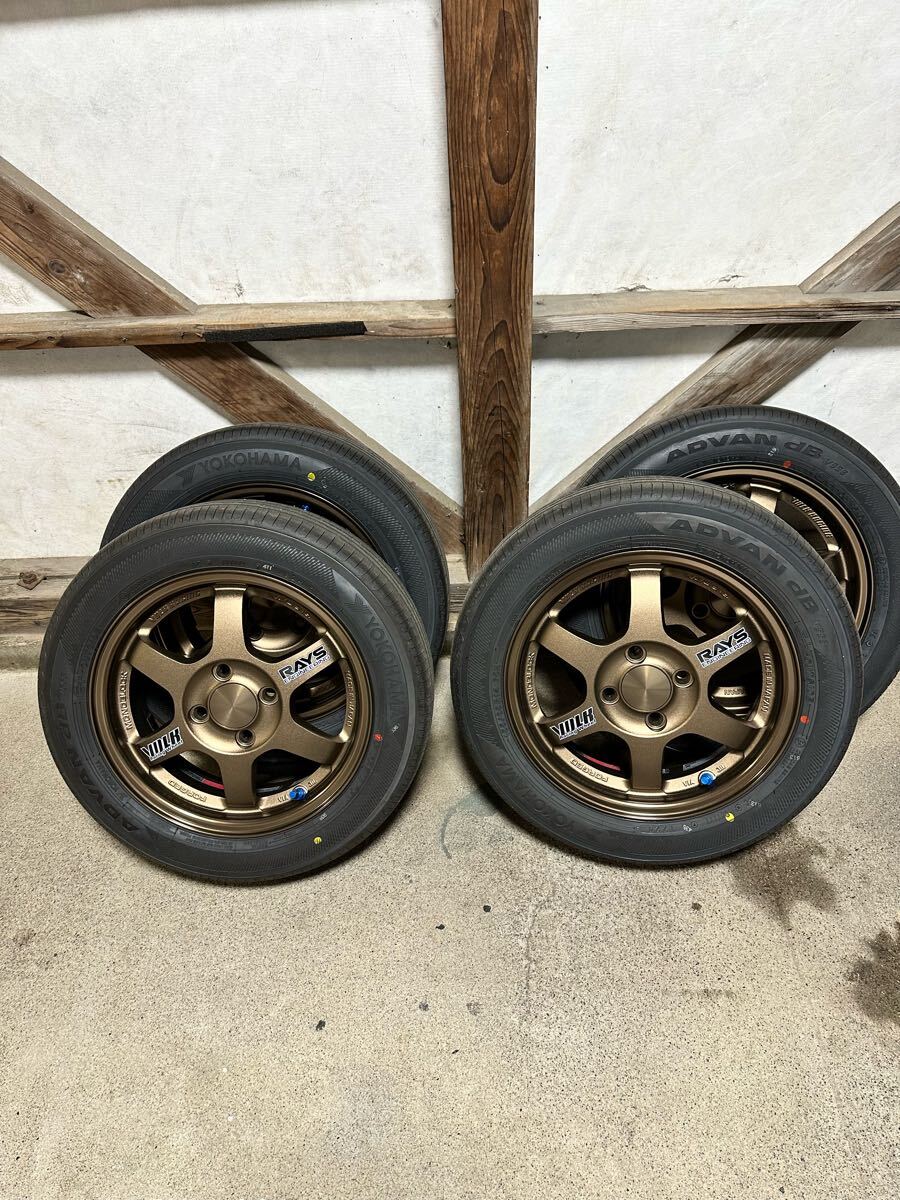 RAYS TE37 5J 45 4H 100 ブロンズ センターキャップ付き 155 65 14 アドバンv553 ほぼ新品 ホイール&タイヤ24年製造 /【Buyee】 Buyee ...
