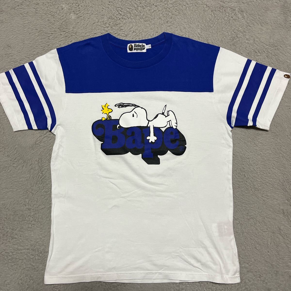A BATHING APE BAPE KAWS PEANUTS SNOOPY スヌーピー BABY MILO tee tシャツ FOOTBALL TOP L /【Buyee】 Buyee ...