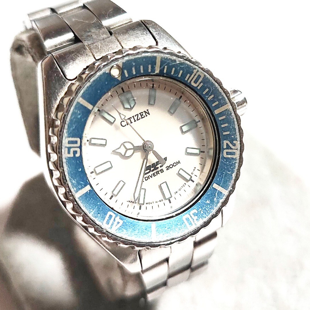 動作品 CITIZEN OXY air diver's シチズン エアダイバー ダイバーズウォッチ クォーツ 腕時計 QZ レディース腕時計 ...
