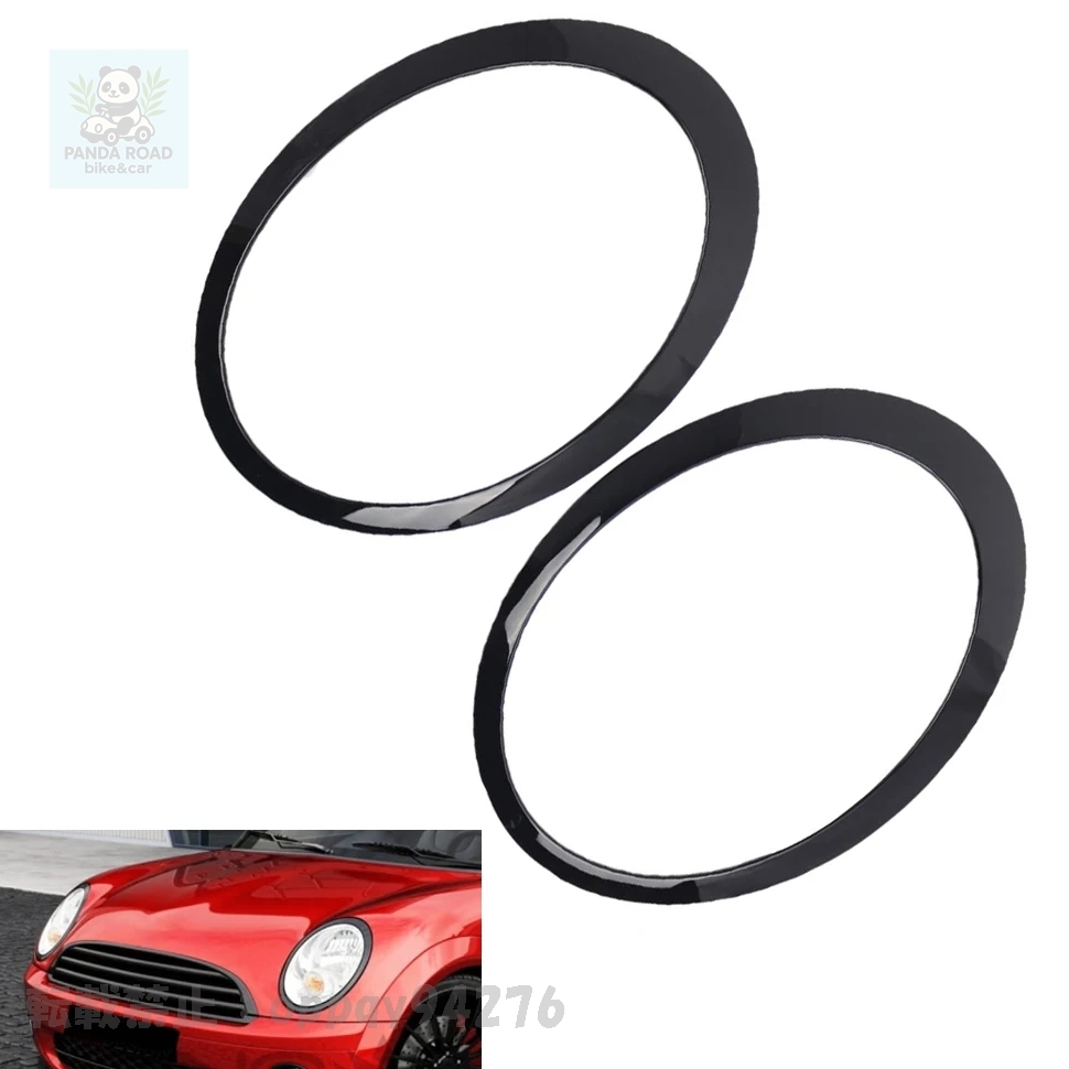 ミニクーパー One R50 R52 R53 01-06 ヘッドライト トリム リングブラックマットセット 1 ペアカー アクセサリー ...