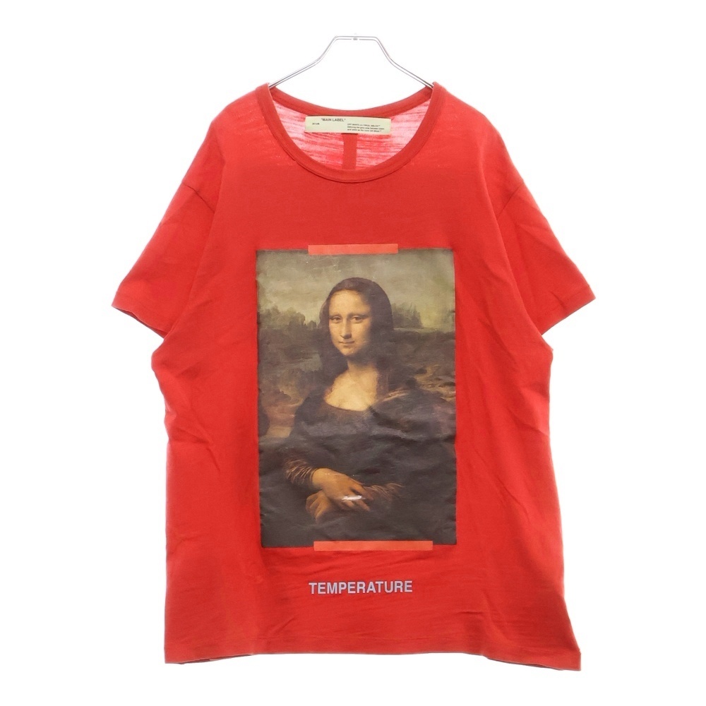 OFF-WHITE オフホワイト 18SS MONALISA S S TEE モナリザ フロントプリント クルーネック半袖Tシャツ OMAA002S18001012 レッド /【Buyee ...