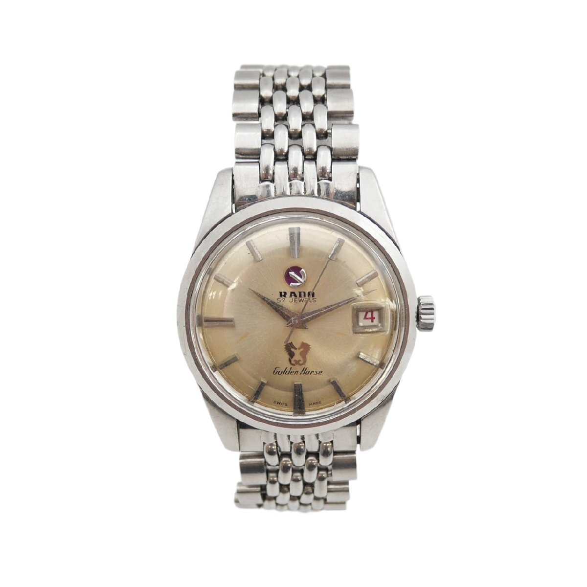 1円スタート 稼働品 RADO ラドー Golden Horse ゴールデンホース 11675 デイト 手巻き 57石 ラウンド ゴールド文字盤 メンズ 腕時計 /【Buyee】 Buyee ...
