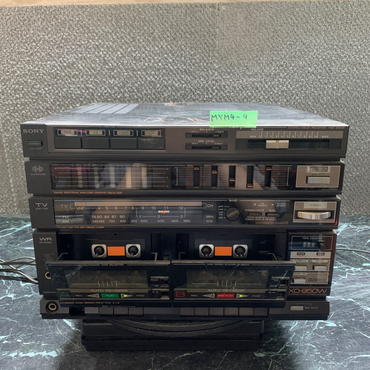 MYM4-9 激安 SONY HST-950W STEREO DECK RECEIVER 通電、電源オン、オフ OK 中古現状品 ※3回再出品 ...