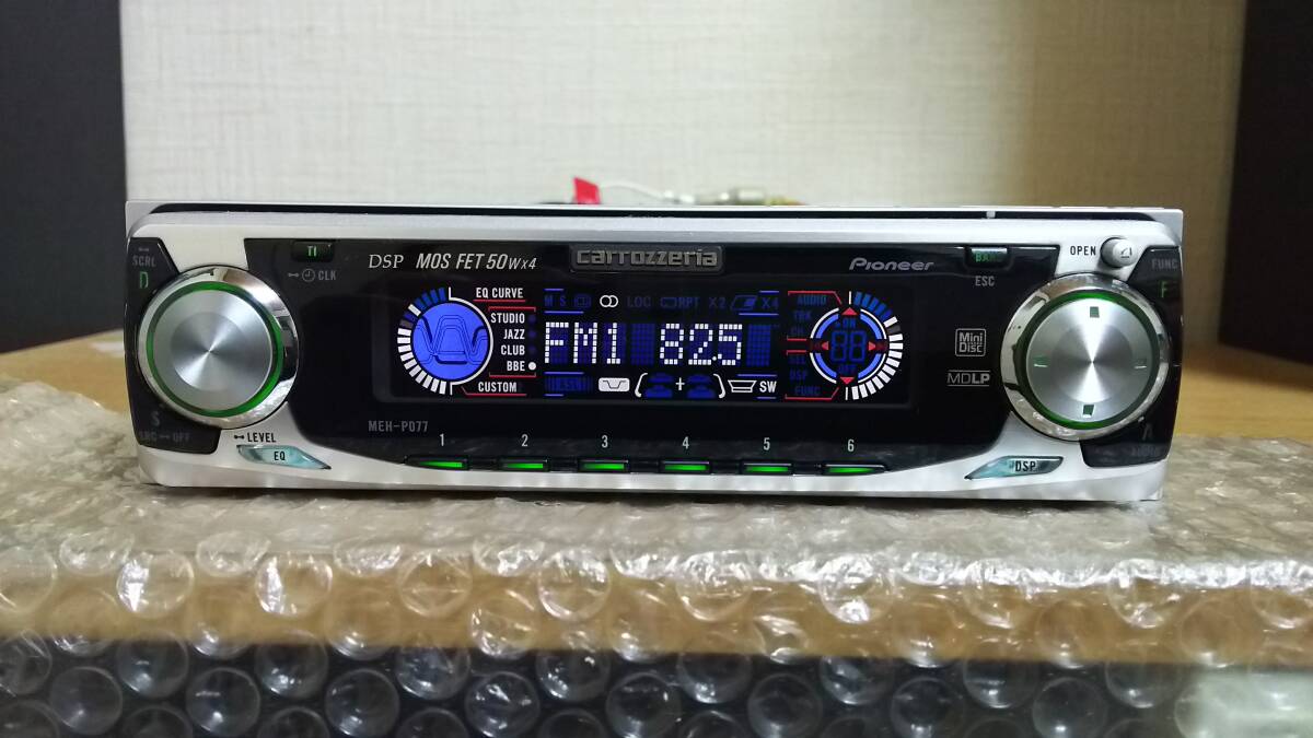 carrozzeria カロッツェリア MDプレーヤー MDデッキ オーディオ MEH-P077 1din 50W×4ch 動作OK 【DSP EQ AM/FMラジオ チューナー MDLP ...