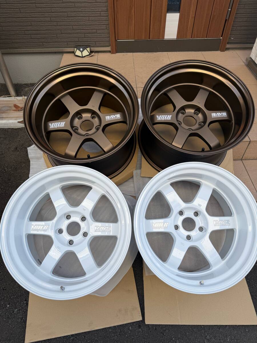 RAYS TE37V 10th Anniversary 18インチ 11j-7 4本通しサイズ ブロンズ2本 ダッシュホワイト2本 ...