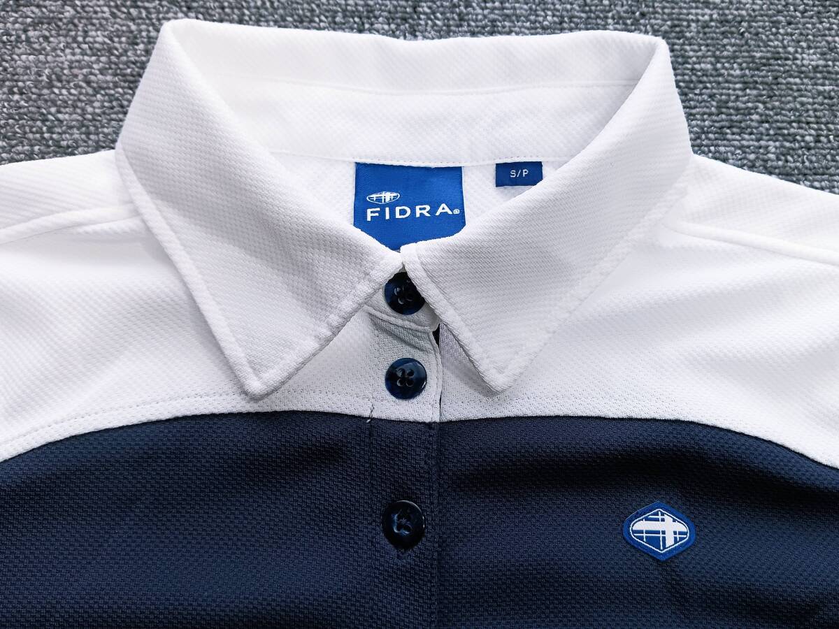 極美品！高品質！PGFツアータグ！FIDRA フィドラ トップ切り替え 薄手 軽量 ワンピーススカート 半袖ポロシャツ(白×紺S-M相当 ...
