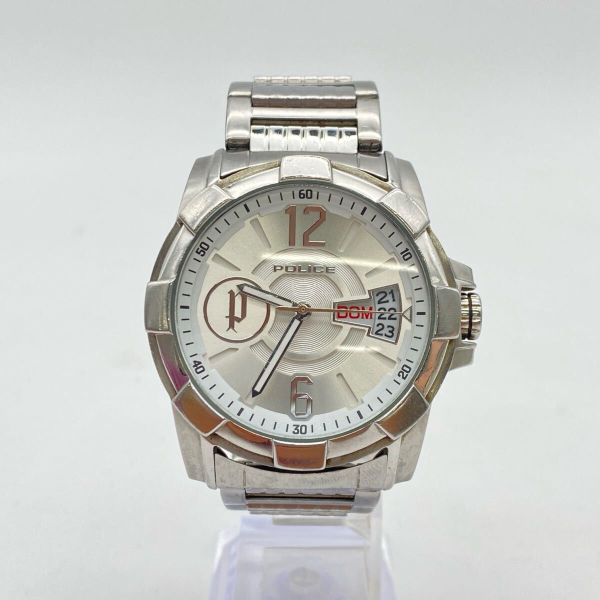 ☆【売り切り】POLICE 腕時計 TIMELESSPIECES 12221J クオーツ デイデイト ポリス 防水 10気圧 WATER ...