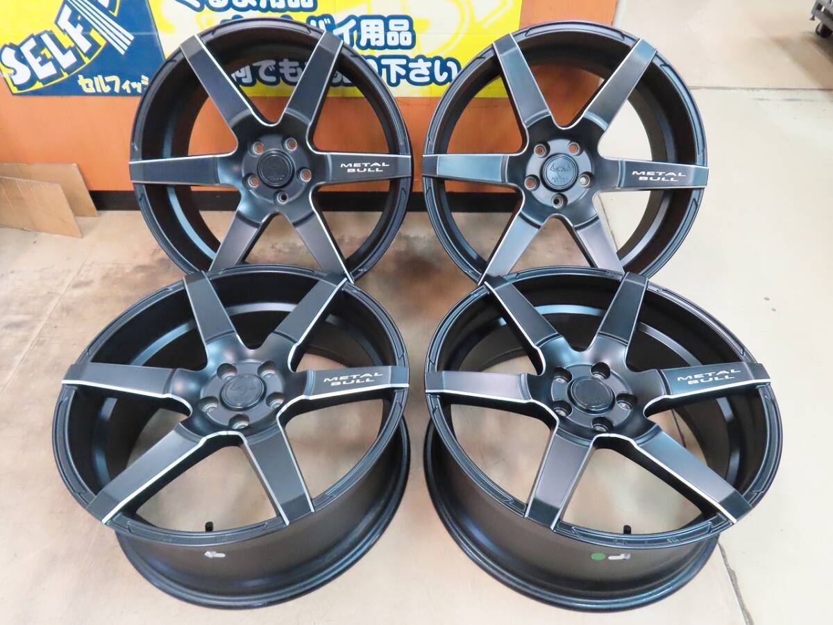 ☆ELFORD メタルブル モデル619 アリューレ 20インチ アルミホイール 8.5J +40 5穴 PCD114.3 サテンブラック 4 ...