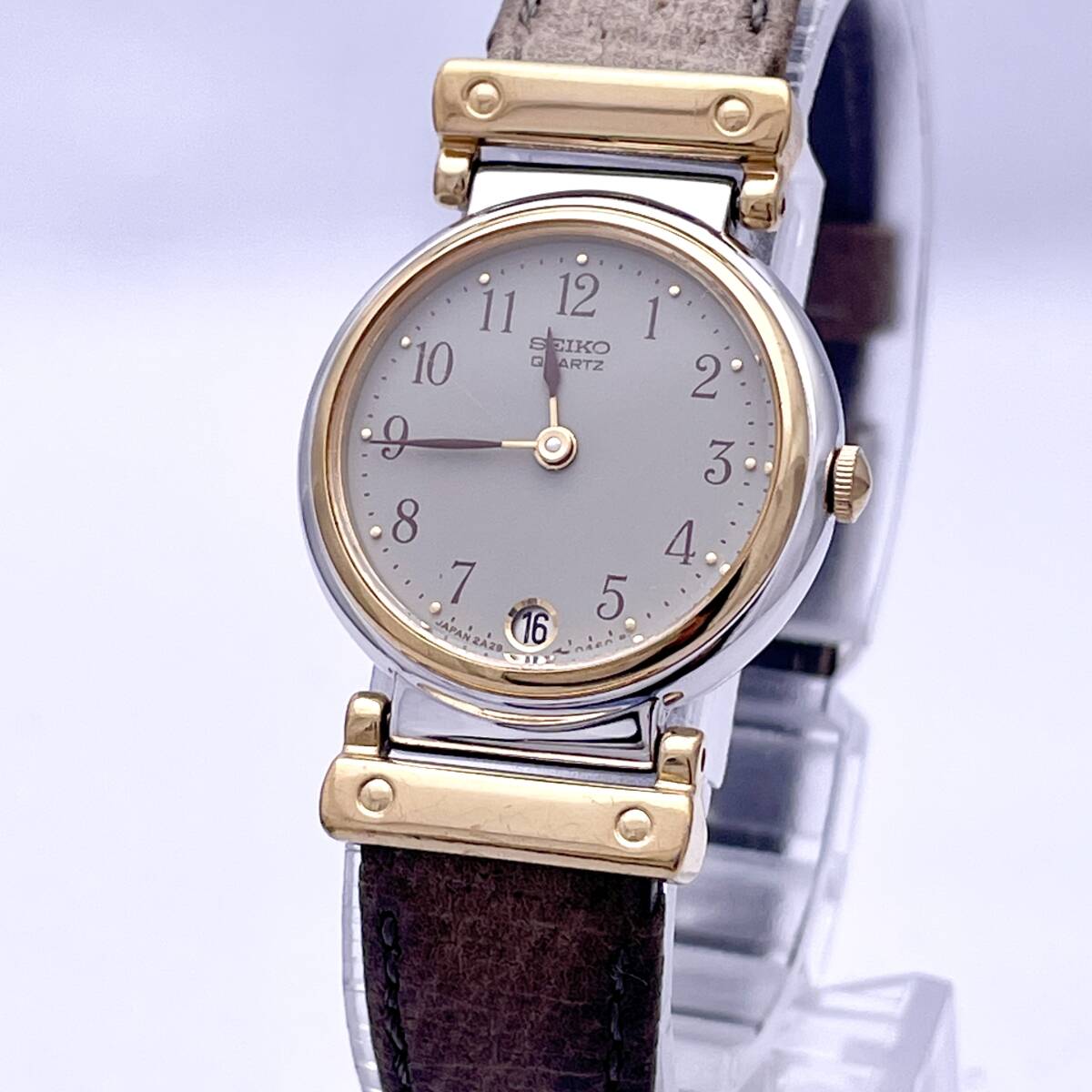 SEIKO セイコー 2A29-0079 腕時計 レディース ウォッチ クォーツ quartz デイト 金 ゴールド 銀 シルバー P3225 ...