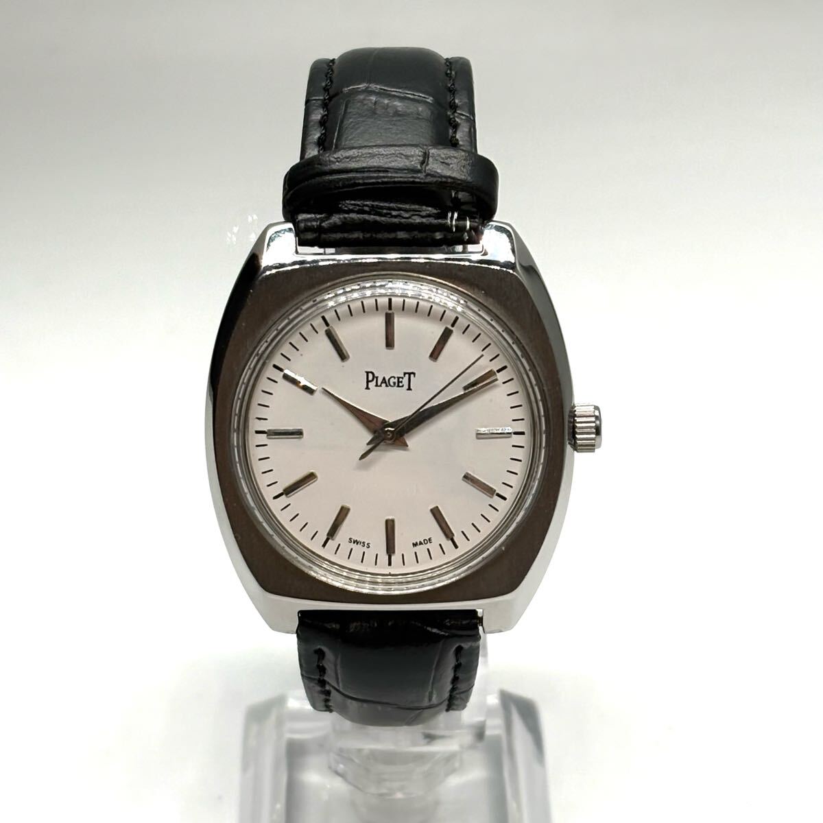 ★極美品! 動作良好! ピアジェ piaget 手巻き 腕時計 アンティーク ビンテージ ウォッチ メンズ レザー ラウンド 高級ブランド ...