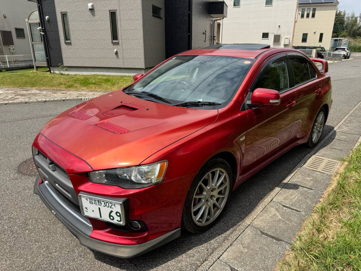 レア サンルーフ ランサーエボリューション 10 レッド P25 R9年3月迄車検 点検記録簿有ります Lancer Evolution10X ...