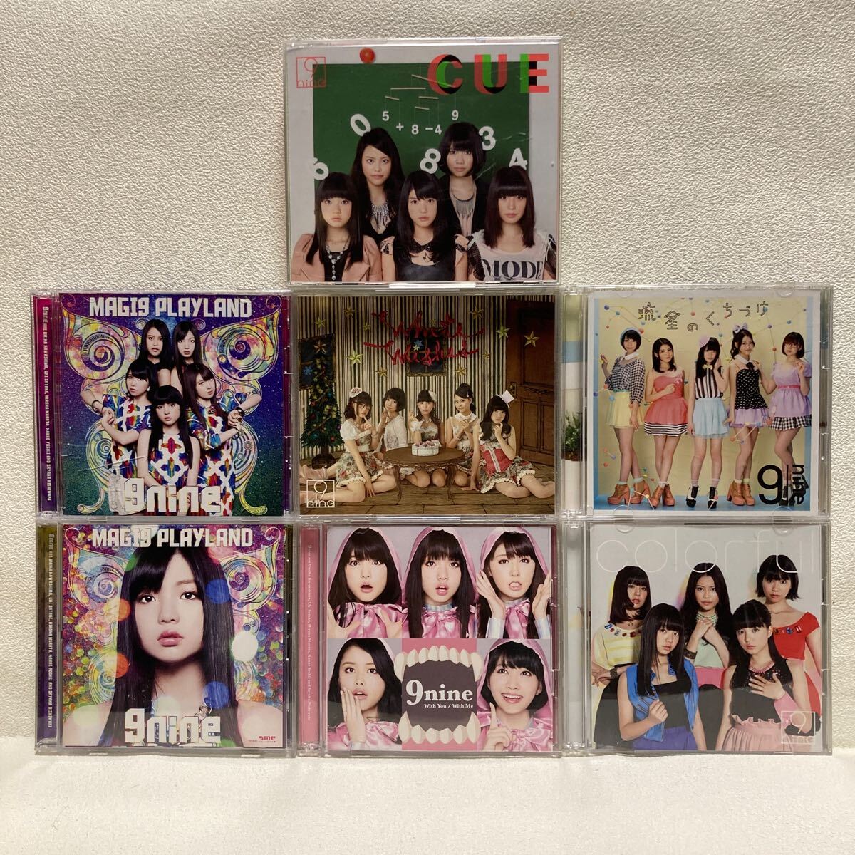 9nine CD + DVD 7枚セット CUE／colorful／with you with me／流星のくちづけ／magi9 playland／White Wishes 川島海荷 ...